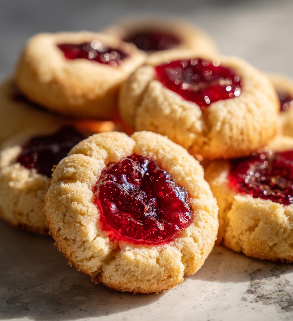 Raspberry Almond Thumbprint Cookies Taste of Home Blissfully Sweet ...